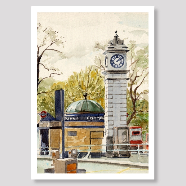 Clocktower at Clapham Common Tube – Outlines